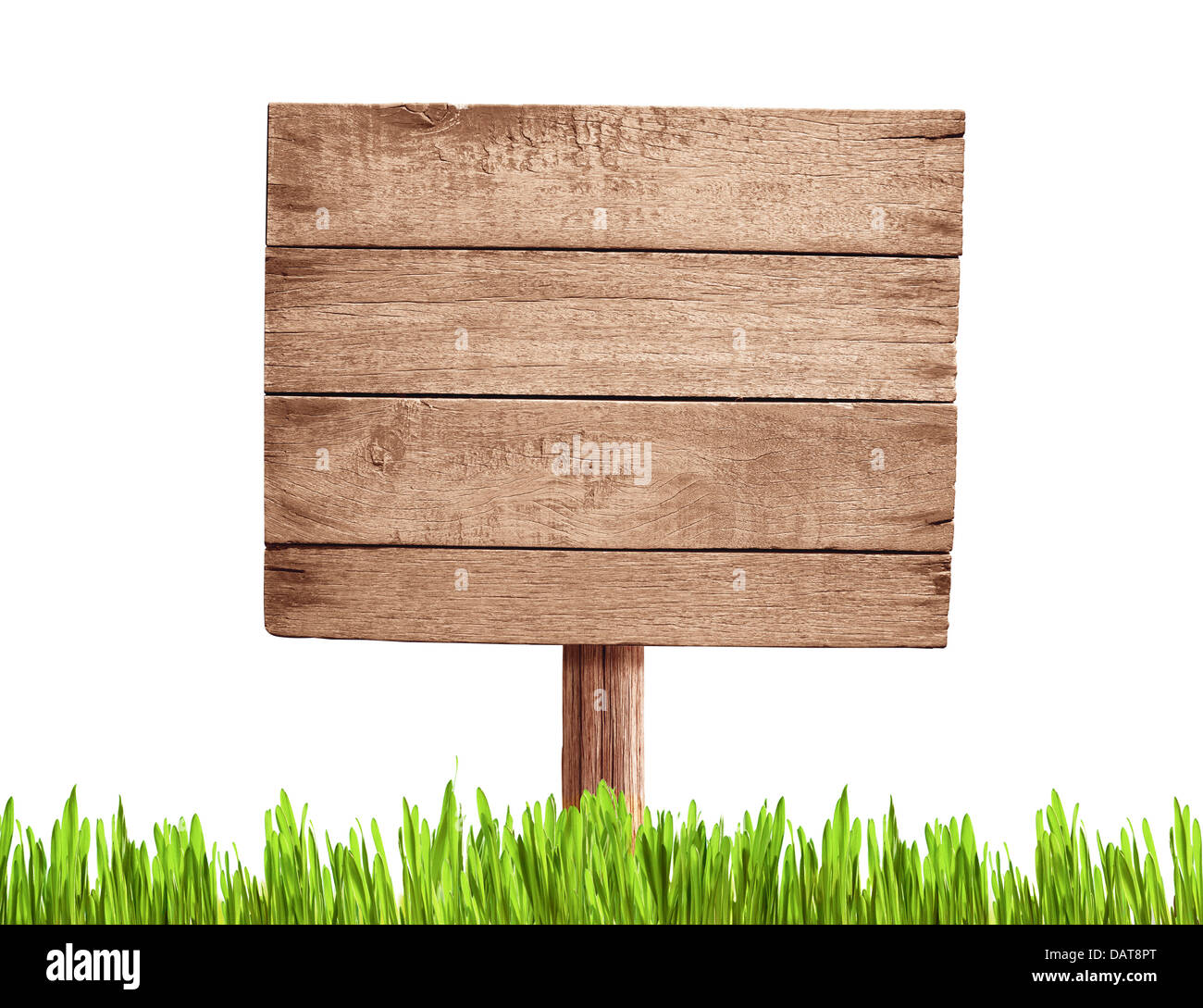 old blank wood road sign with grass Stock Photo - Alamy
