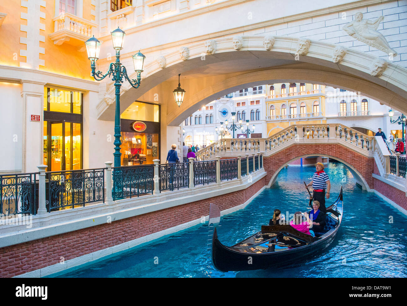 The Venetian hotel and replica of a Grand canal in Las Vegas Stock ...