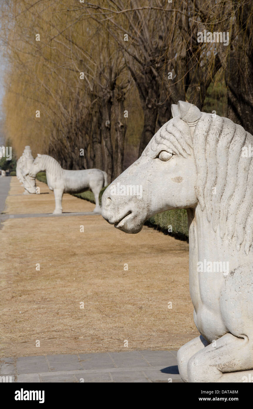 China, Beijing. Changling Sacred Way. 14th century Ming Dynasty tomb ...