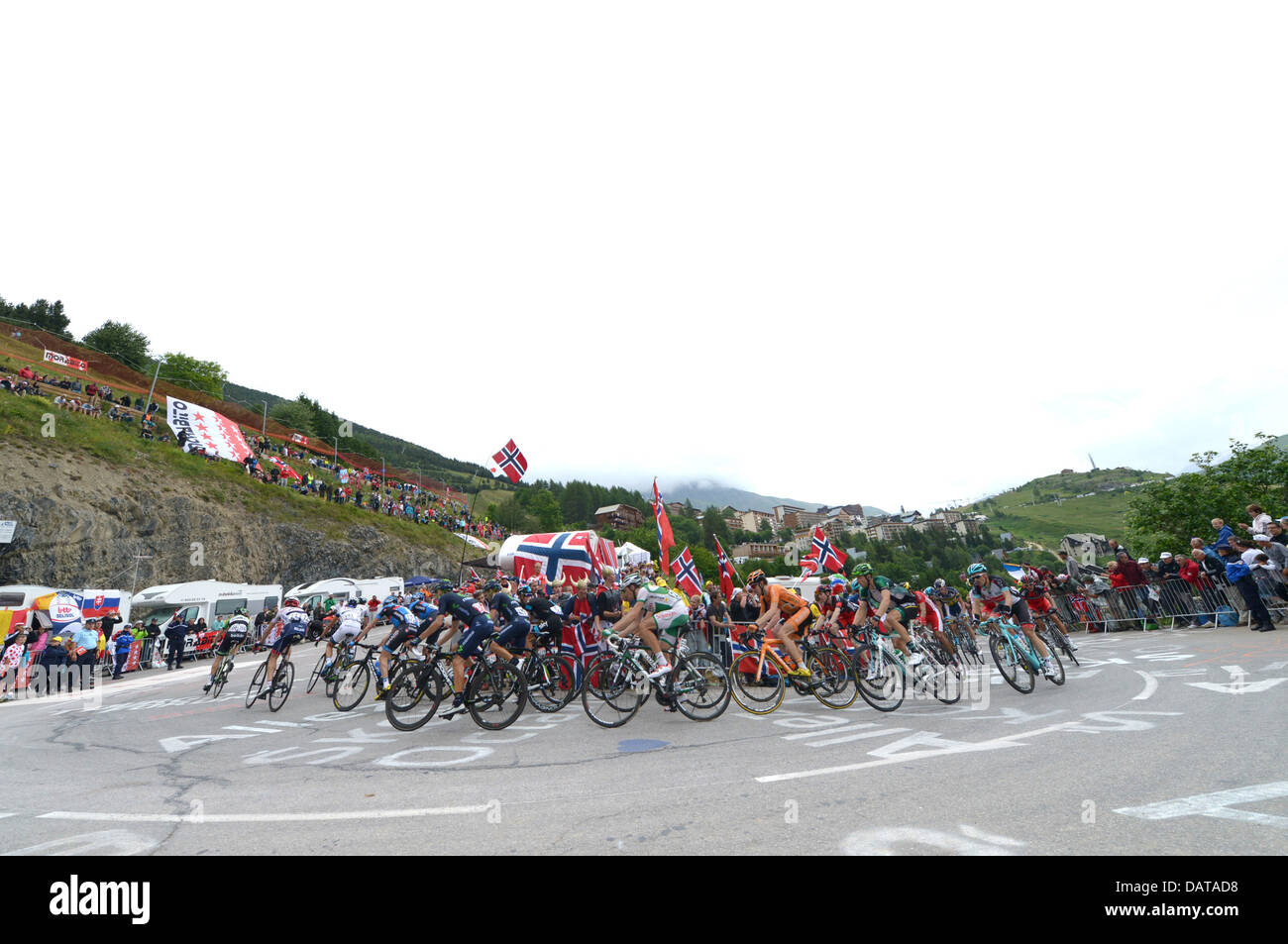 18.07.2013. Gap - L'Alpe d'Huez. 2013 Tour de France cycling. L'Alpe d'Huez Stock Photo - Alamy