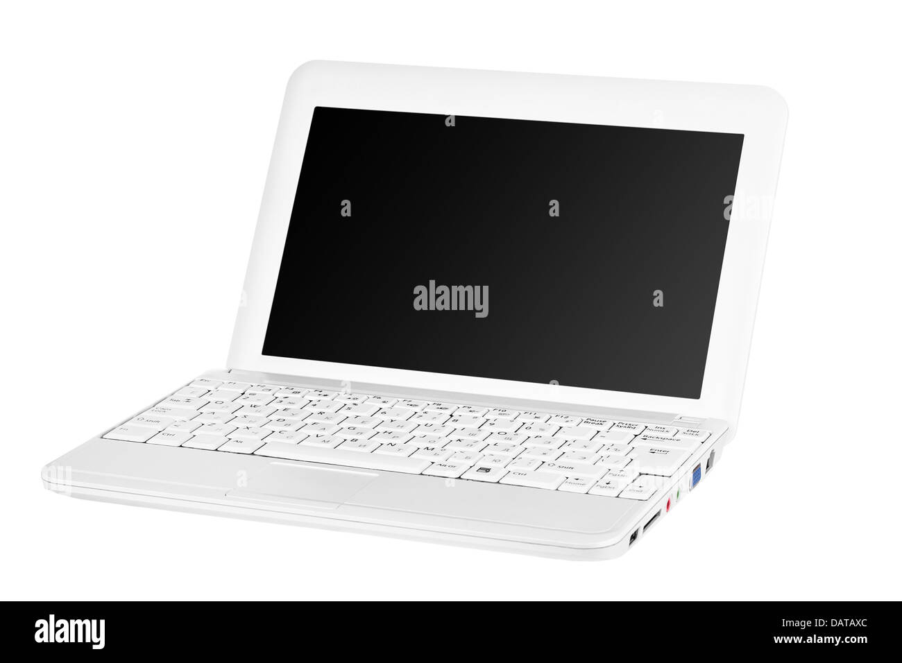 White laptop isolated on white background Stock Photo - Alamy