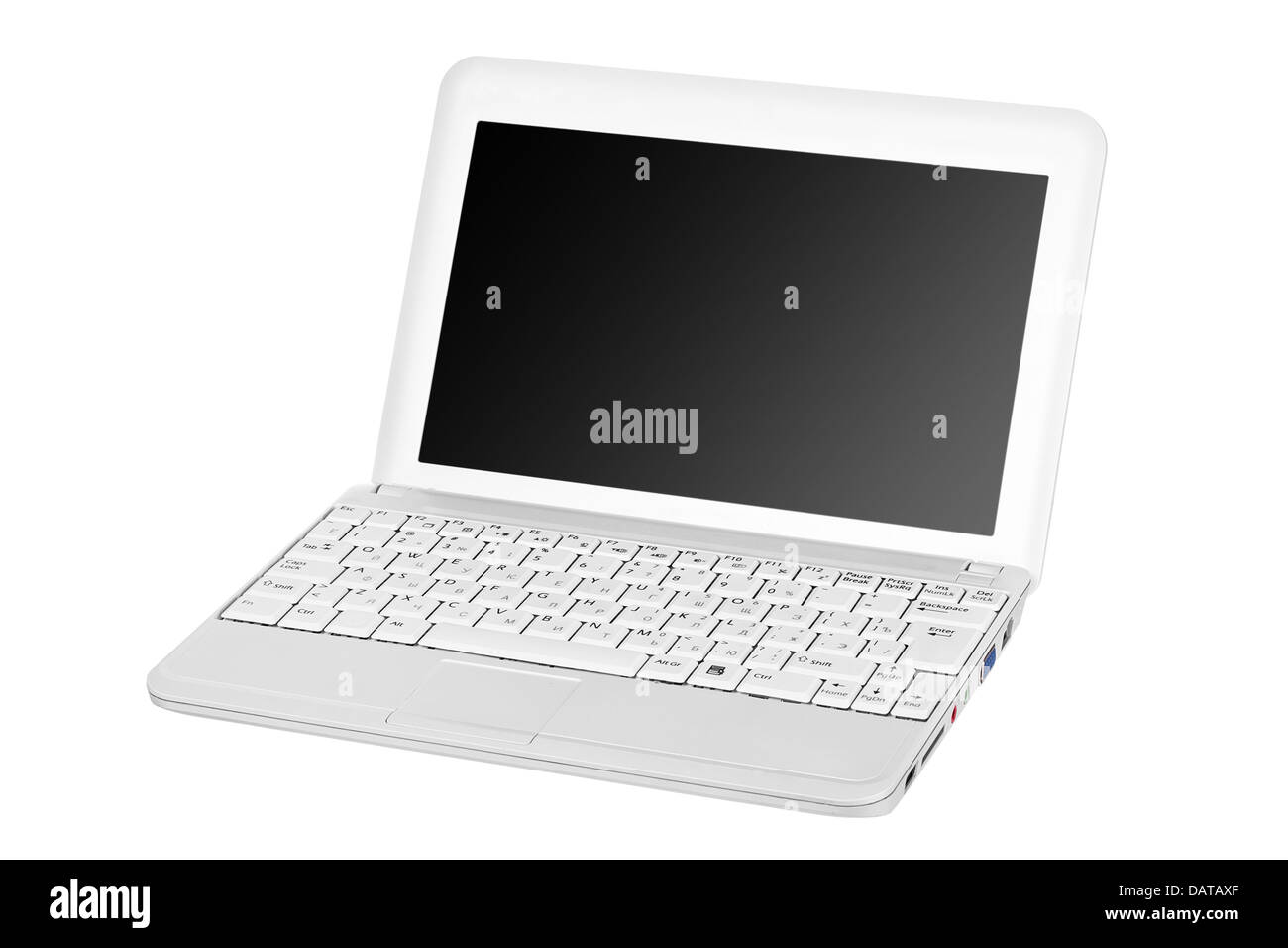 White laptop isolated on white background Stock Photo - Alamy