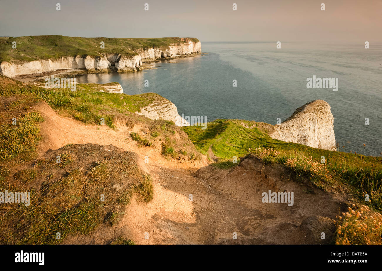 The high chalk cliffs, coastline, and promontory, all flanked by the ...