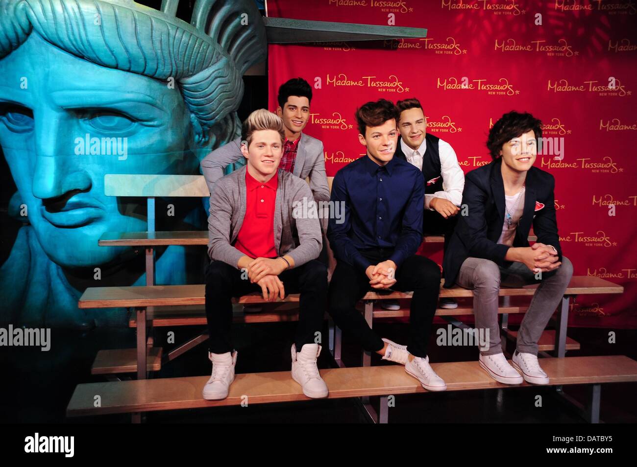 New York, NY. 18th July, 2013. One Direction Wax Figures inside for ...