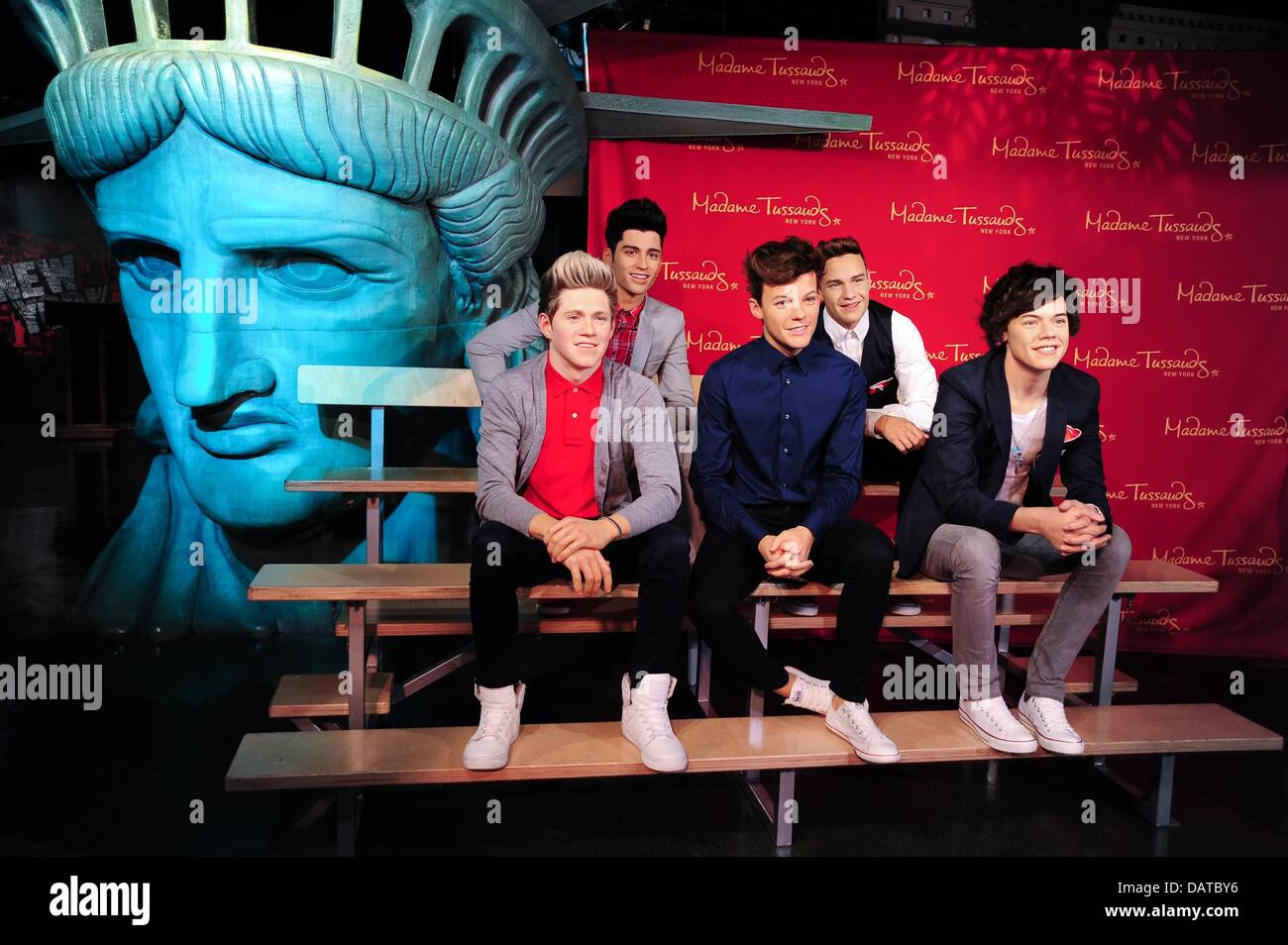 New York, NY. 18th July, 2013. One Direction Wax Figures inside for ...