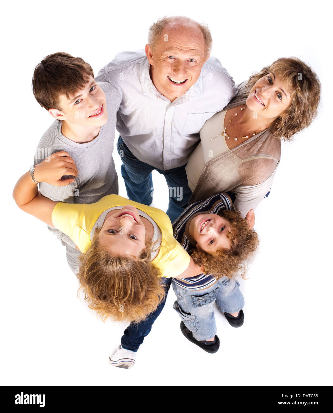 Aerial view of happy family Stock Photo - Alamy