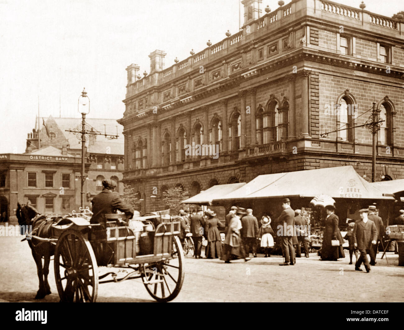 Blackburn Market Place early 1900s Stock Photo - Alamy