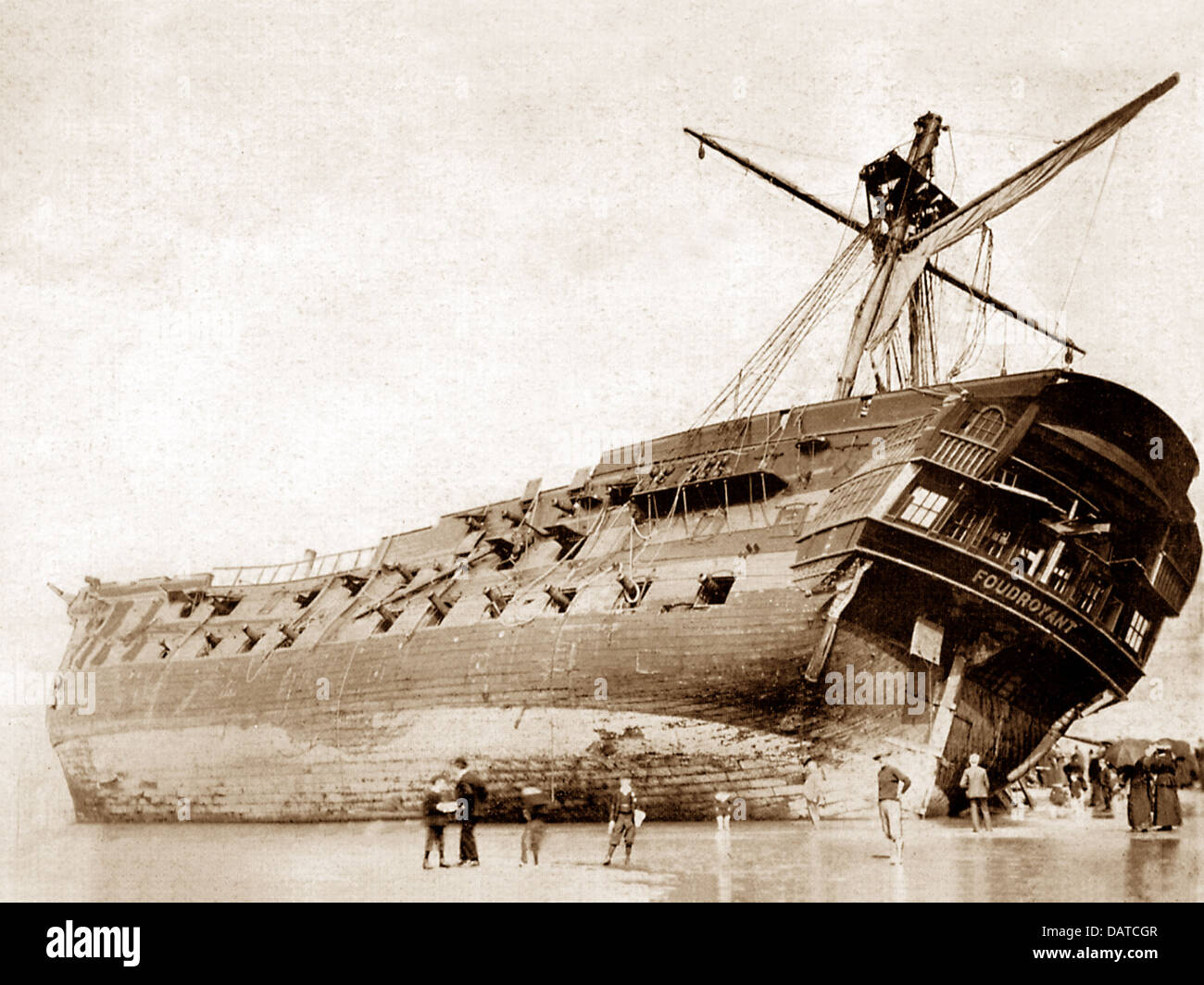 Blackpool Wreck of the HMS Foudroyant in 1897 Stock Photo - Alamy