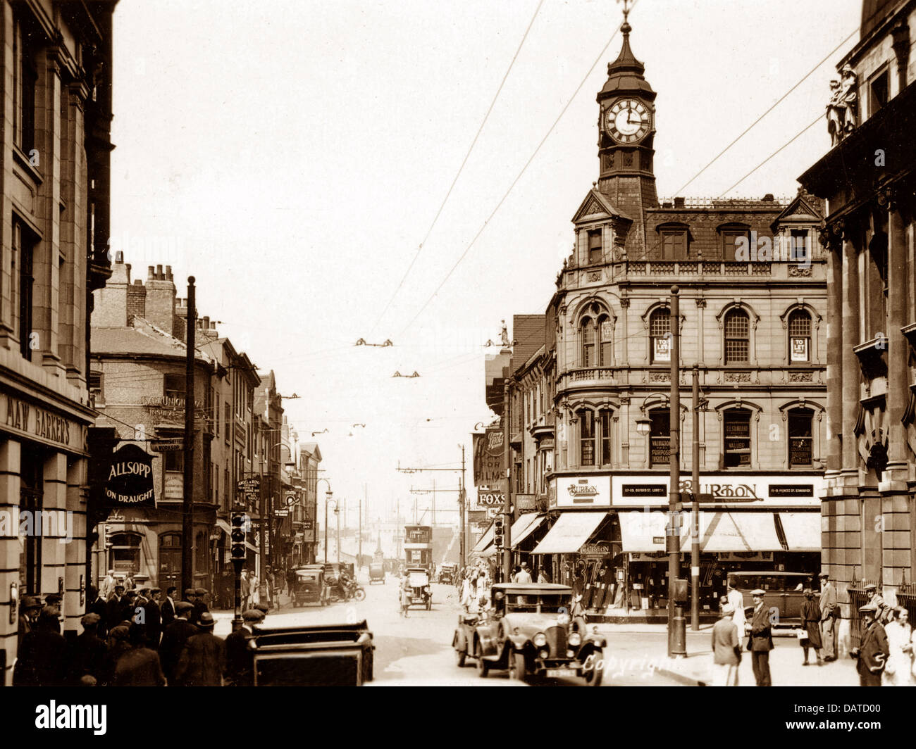 Doncaster Clock Corner probably 1920s Stock Photo - Alamy