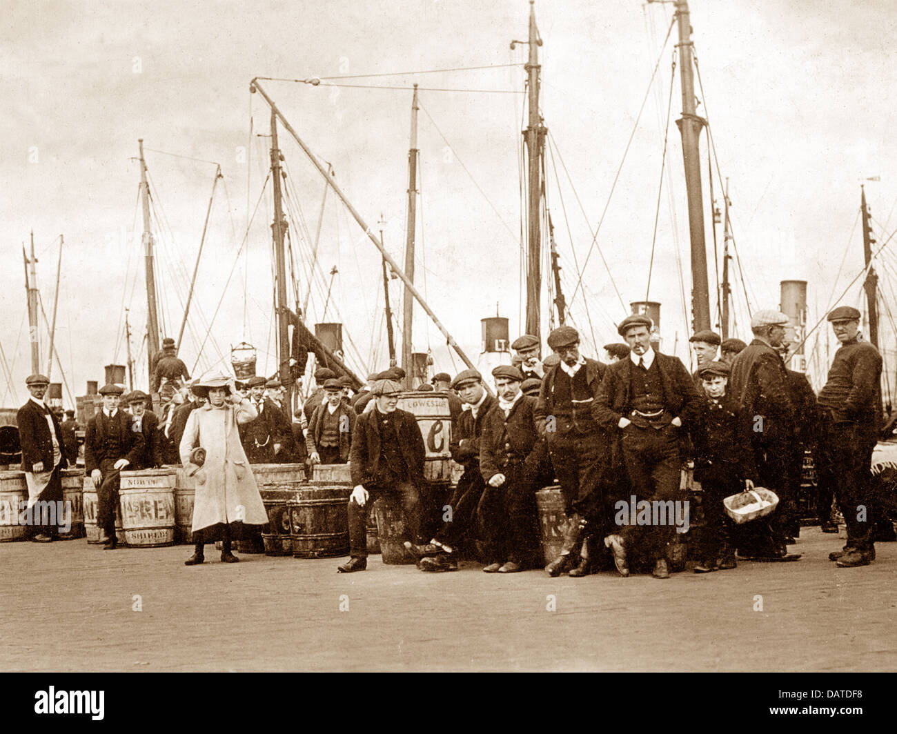 Blyth Fish Quay early 1900s Stock Photo - Alamy