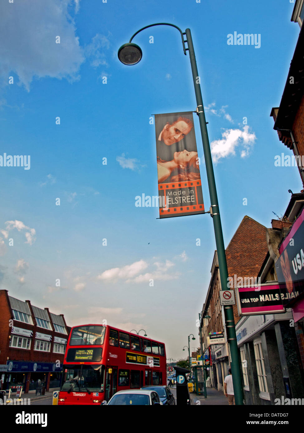 Town centre near Elstree Studios, Borehamwood, Hertfordshire, England ...