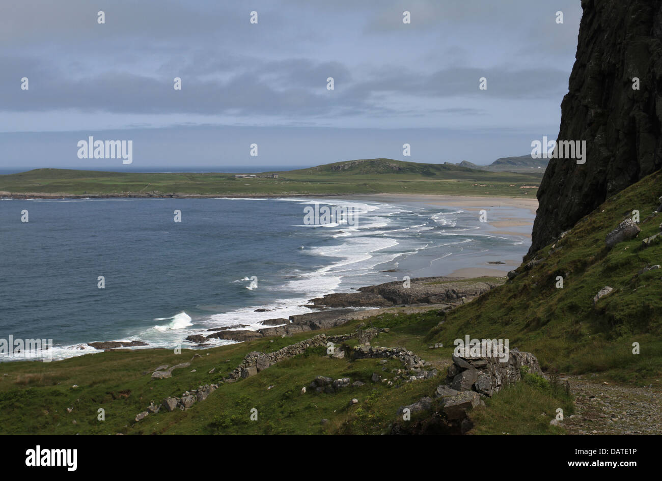 Elevated view of Machir bay Isle of Islay Scotland July 2013 Stock ...