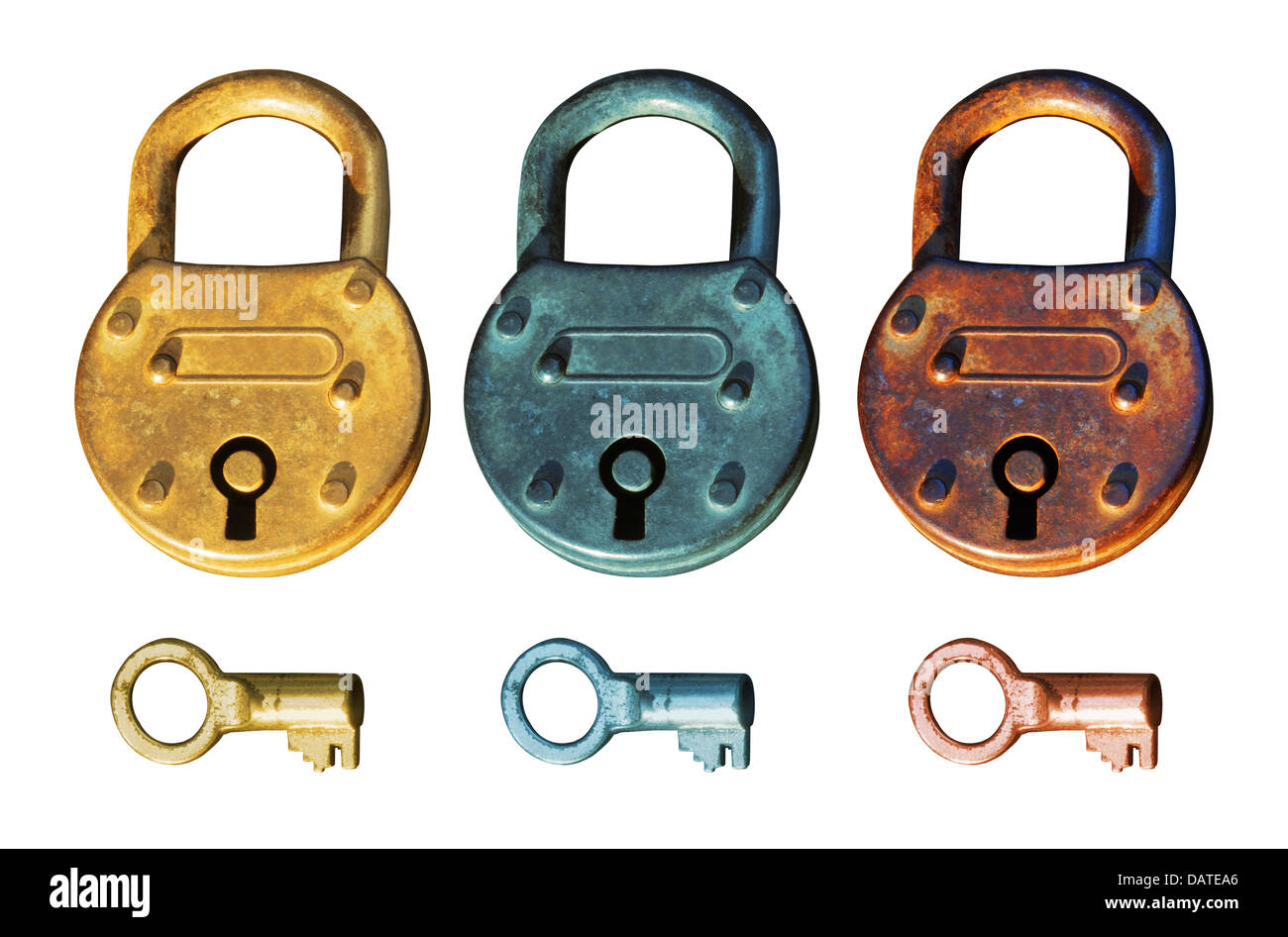 Antique padlock Cut Out Stock Images & Pictures - Alamy