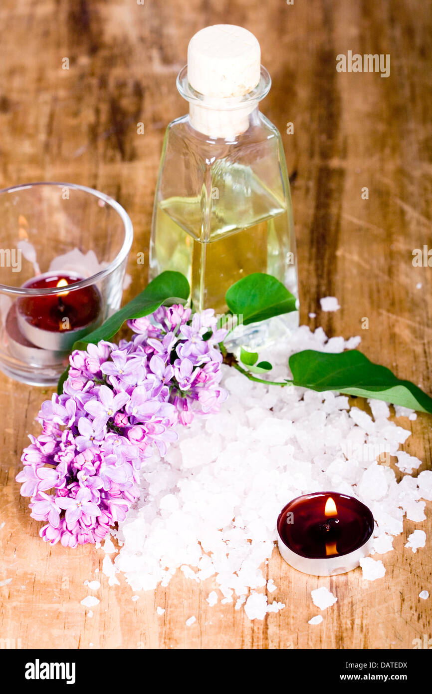 bath and spa items Stock Photo - Alamy