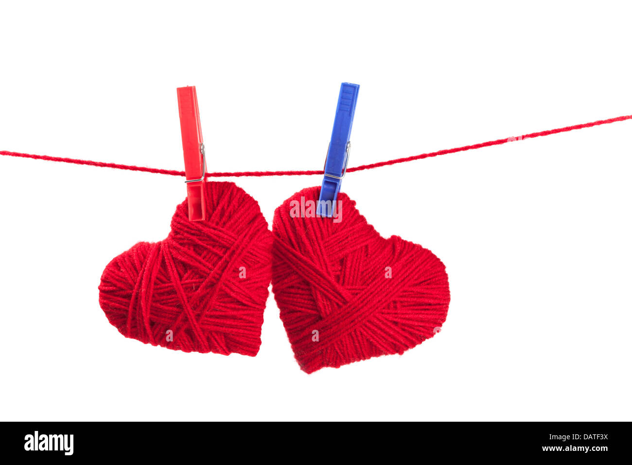 two thread hearts Stock Photo - Alamy