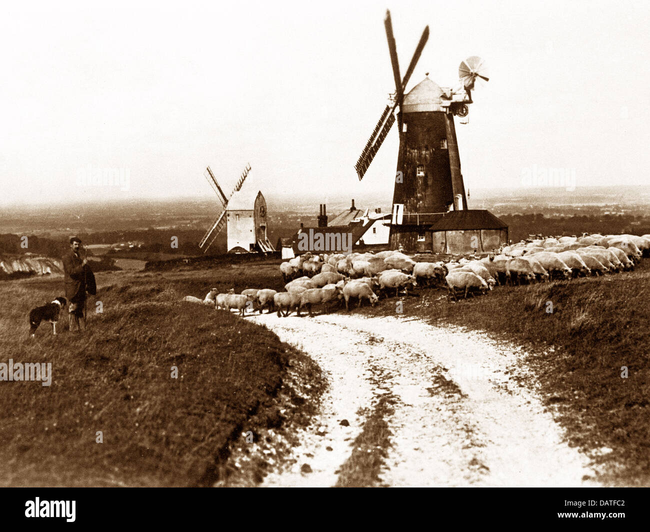 Brighton Clayton Windmills Jack and Jill early 1900s Stock Photo - Alamy
