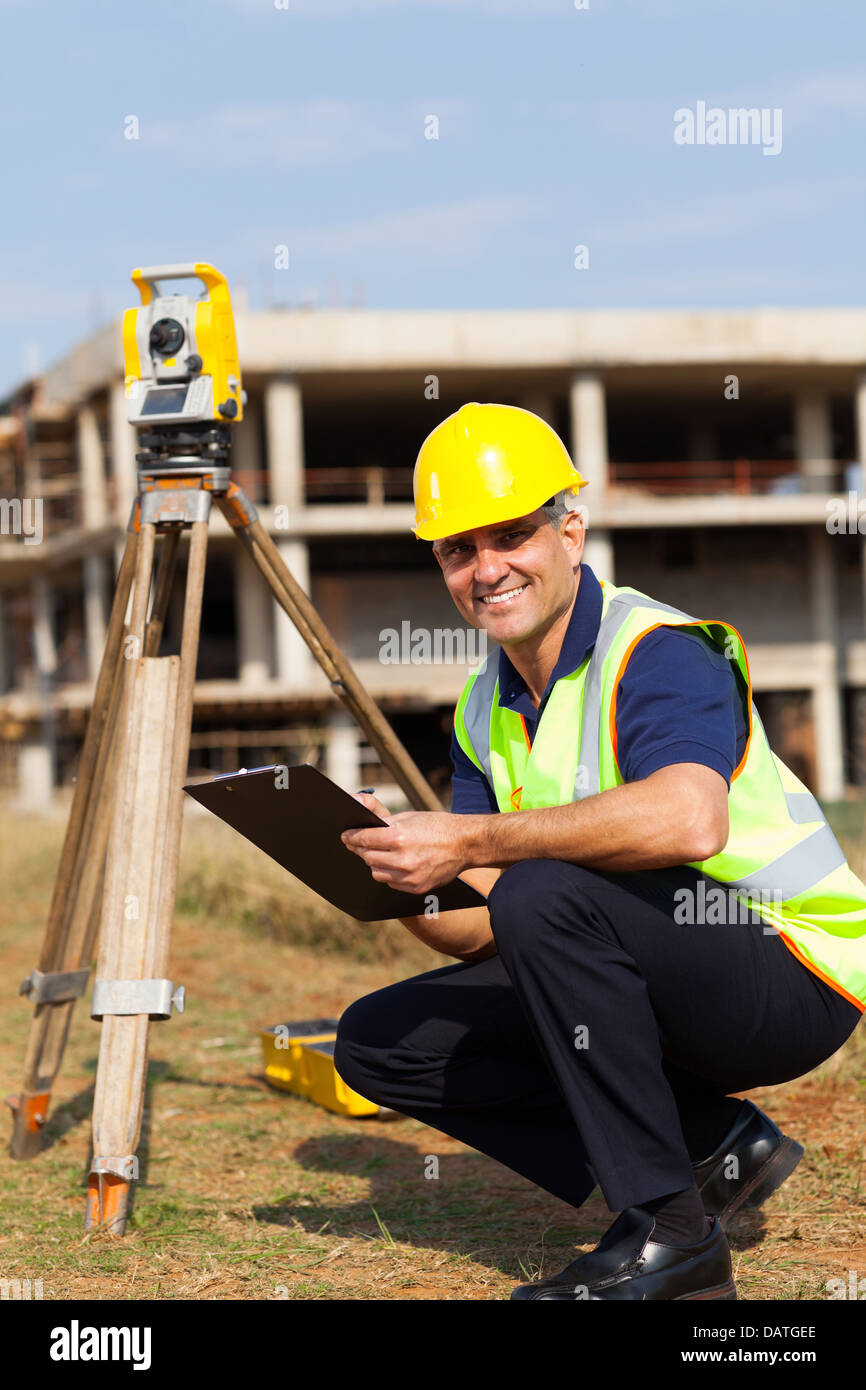 senior land surveyor at work Stock Photo - Alamy