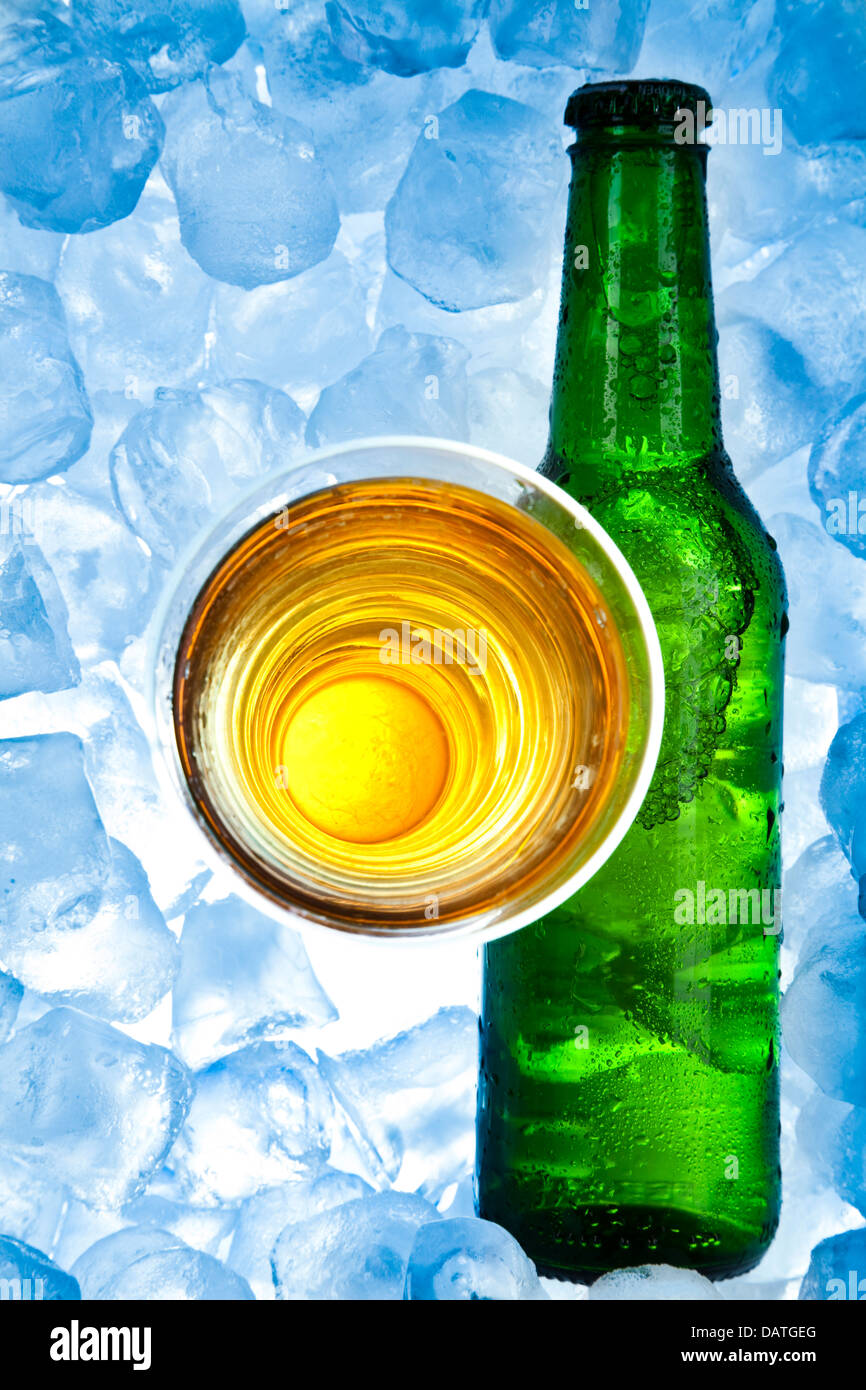 Beer is in ice Stock Photo - Alamy