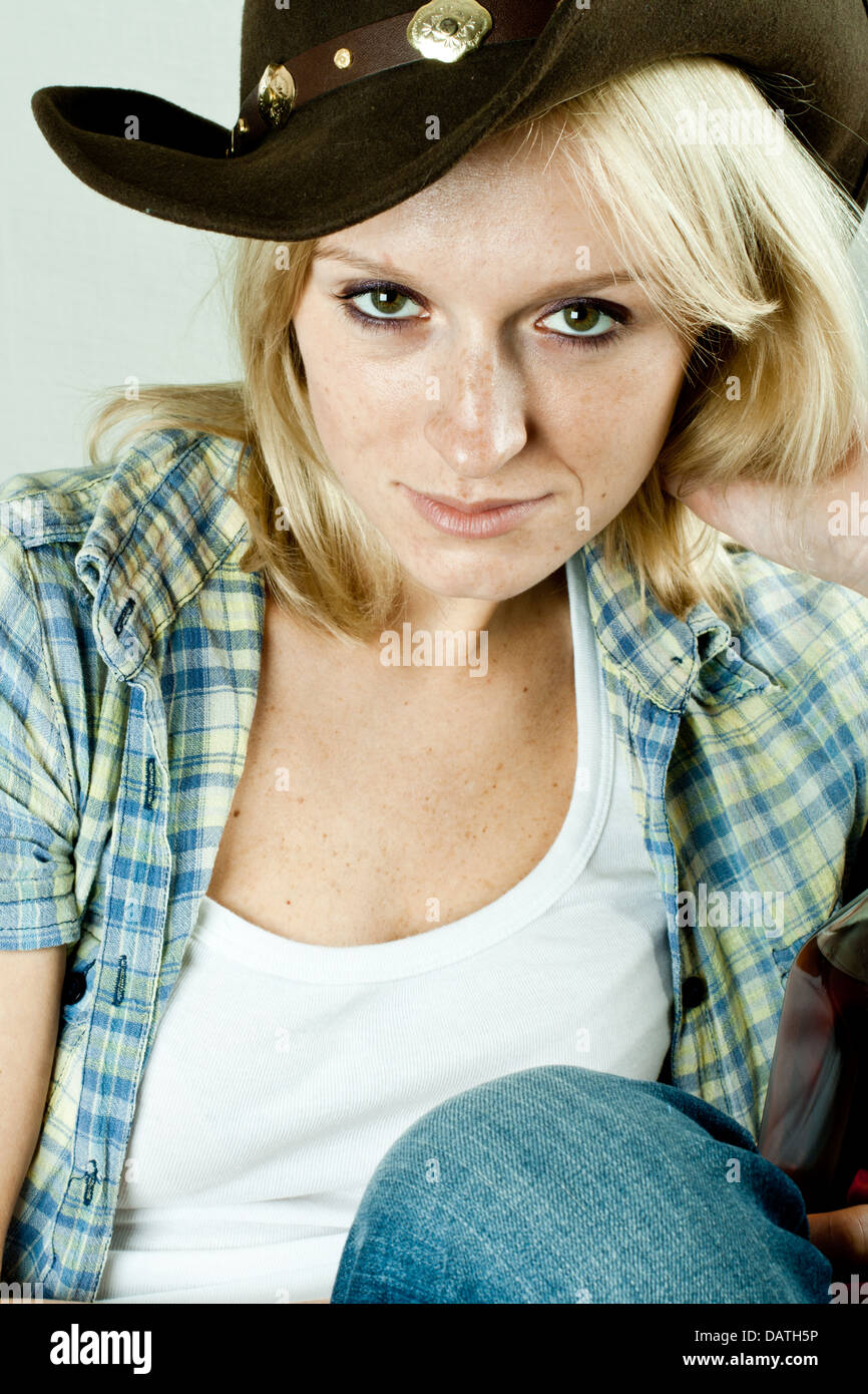pretty western woman Stock Photo - Alamy