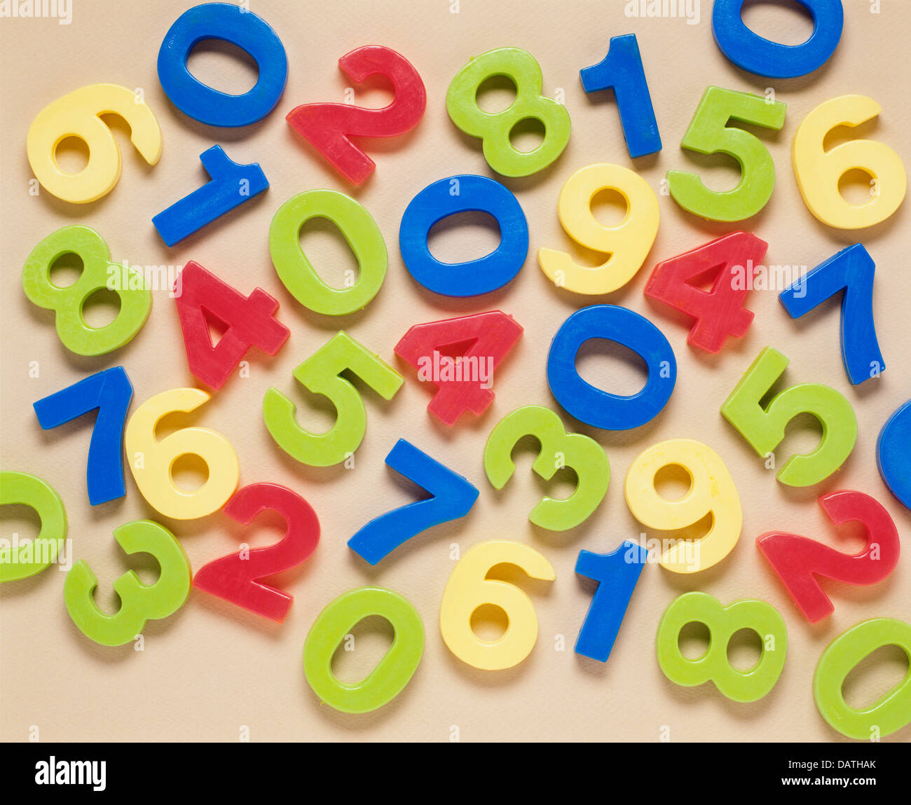 Child's toy number pieces Stock Photo - Alamy