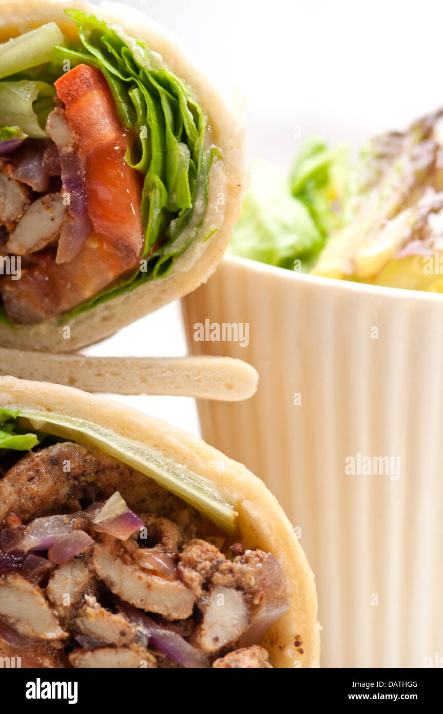 kafta shawarma chicken pita wrap roll sandwich traditional arab mid ...