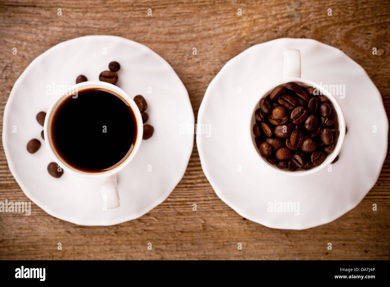 two cups full of coffee Stock Photo - Alamy