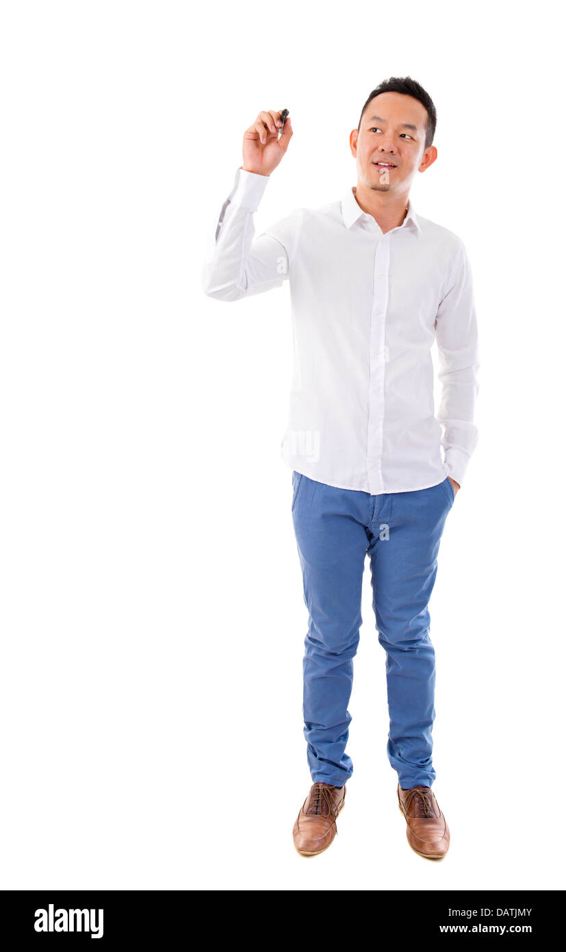 Asian businessman writing business Cut Out Stock Images & Pictures - Alamy