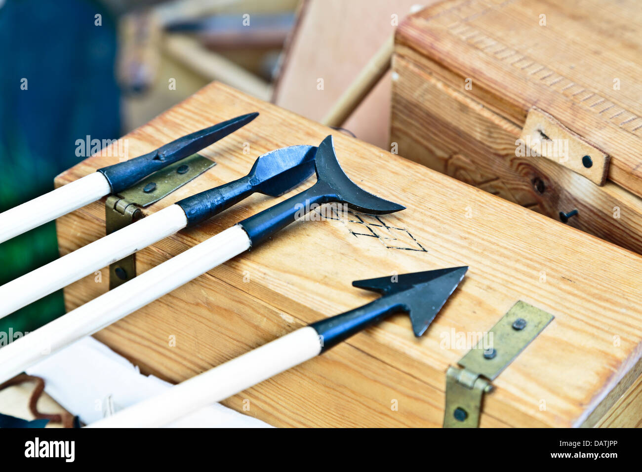 Viking arrowheads for hunting animals and warfare, on display at Flag ...