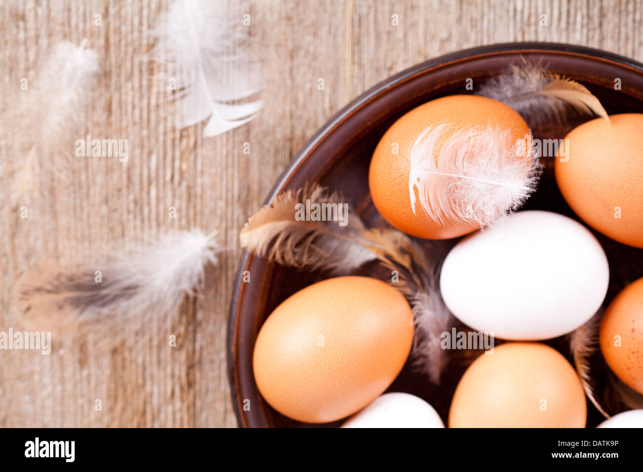 eggs and feathers Stock Photo - Alamy
