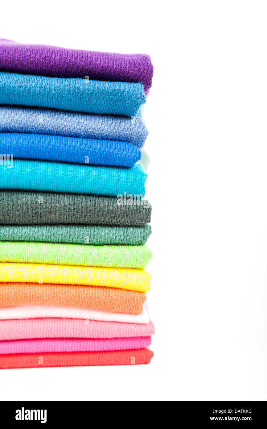 Pile colorful t shirts hi-res stock photography and images - Alamy