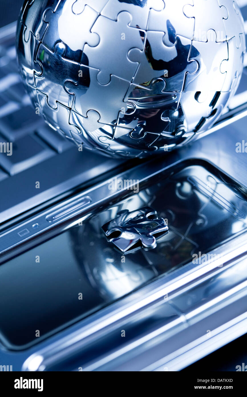 Chrome planet conception Stock Photo - Alamy