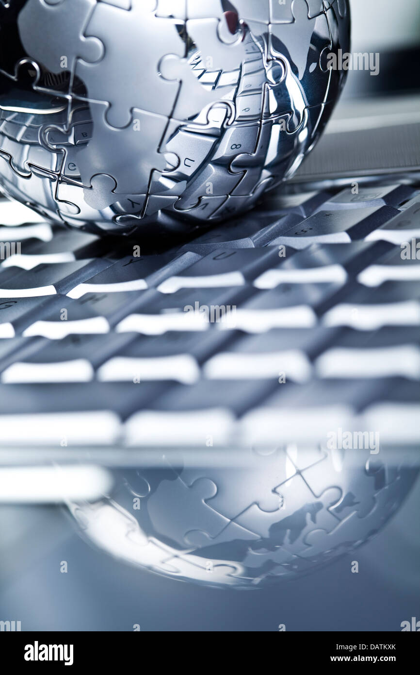 Chrome planet conception Stock Photo - Alamy