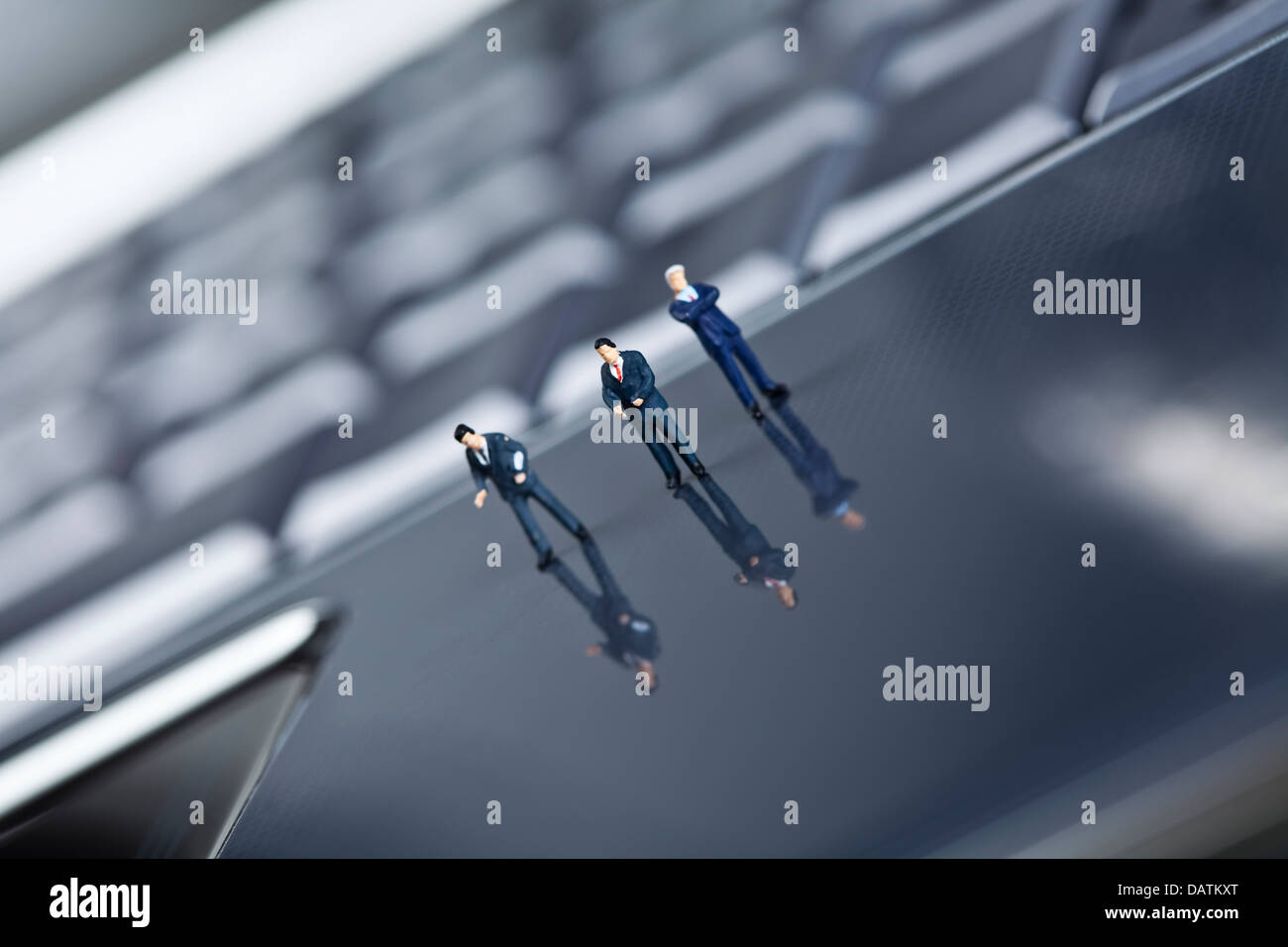 Figure man over computer background Stock Photo - Alamy