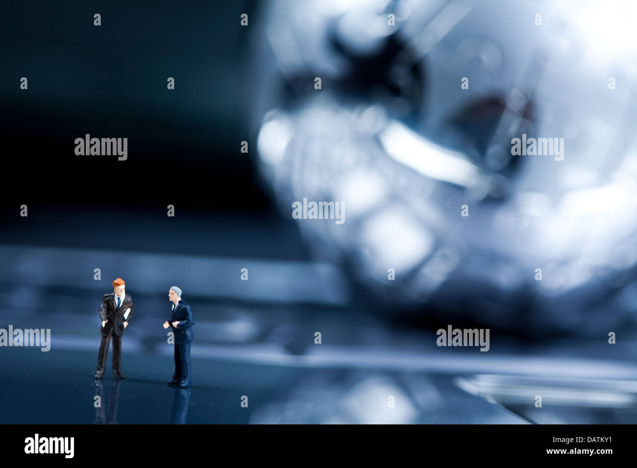 Figure man over computer background Stock Photo - Alamy