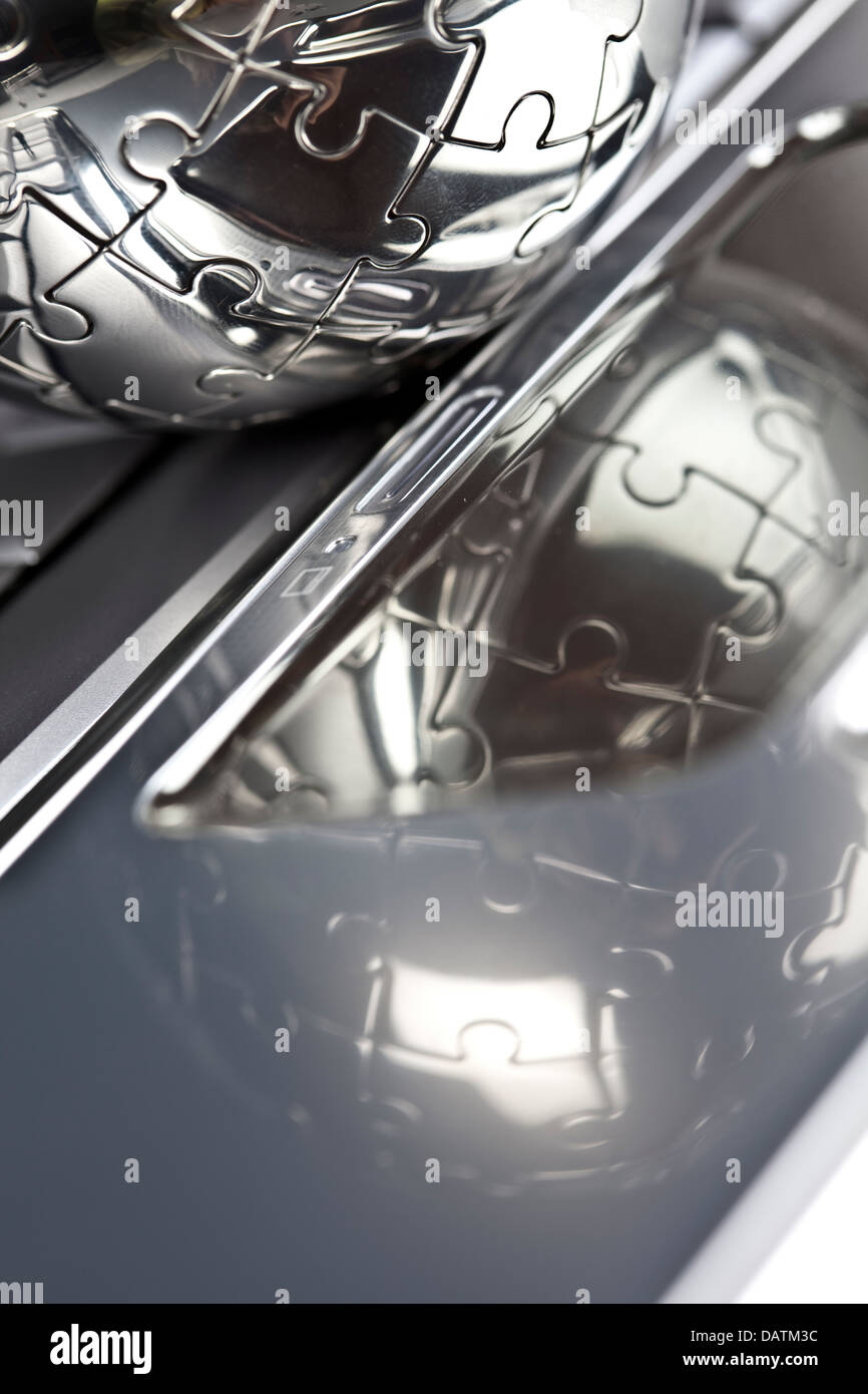 Chrome planet conception Stock Photo - Alamy