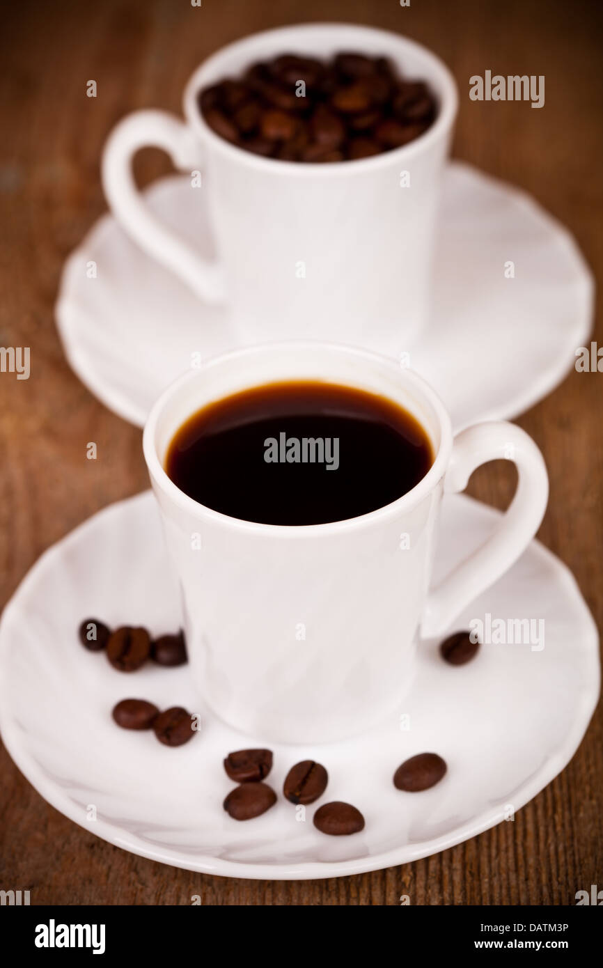 two cups full of coffee Stock Photo - Alamy