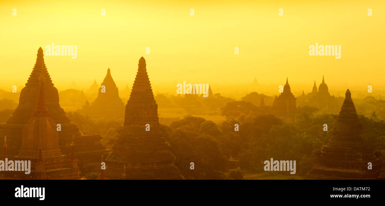 Bagan panorama sunrise Stock Photo - Alamy