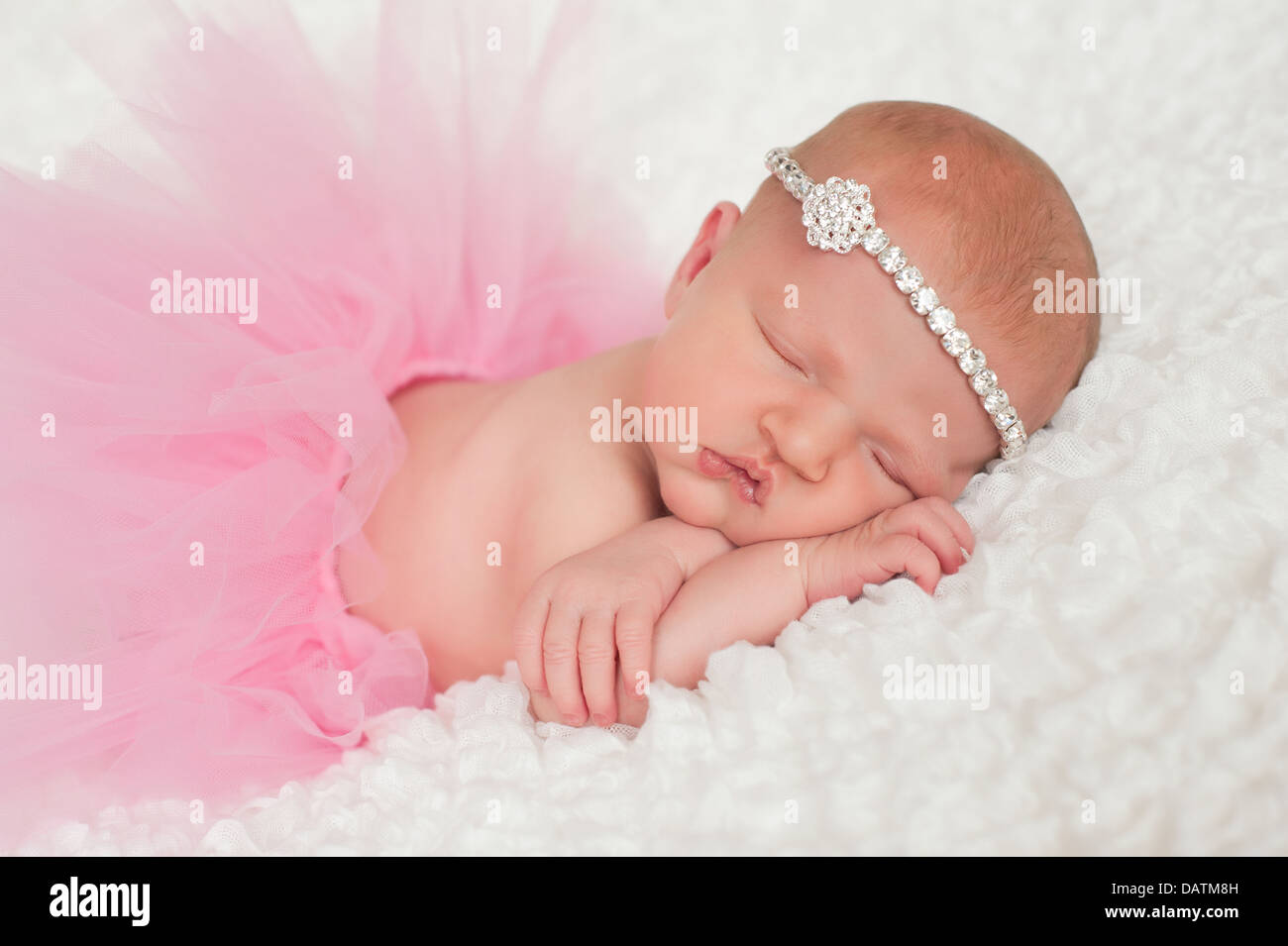 Newborn Baby Girl in Pink Tutu Stock Photo - Alamy