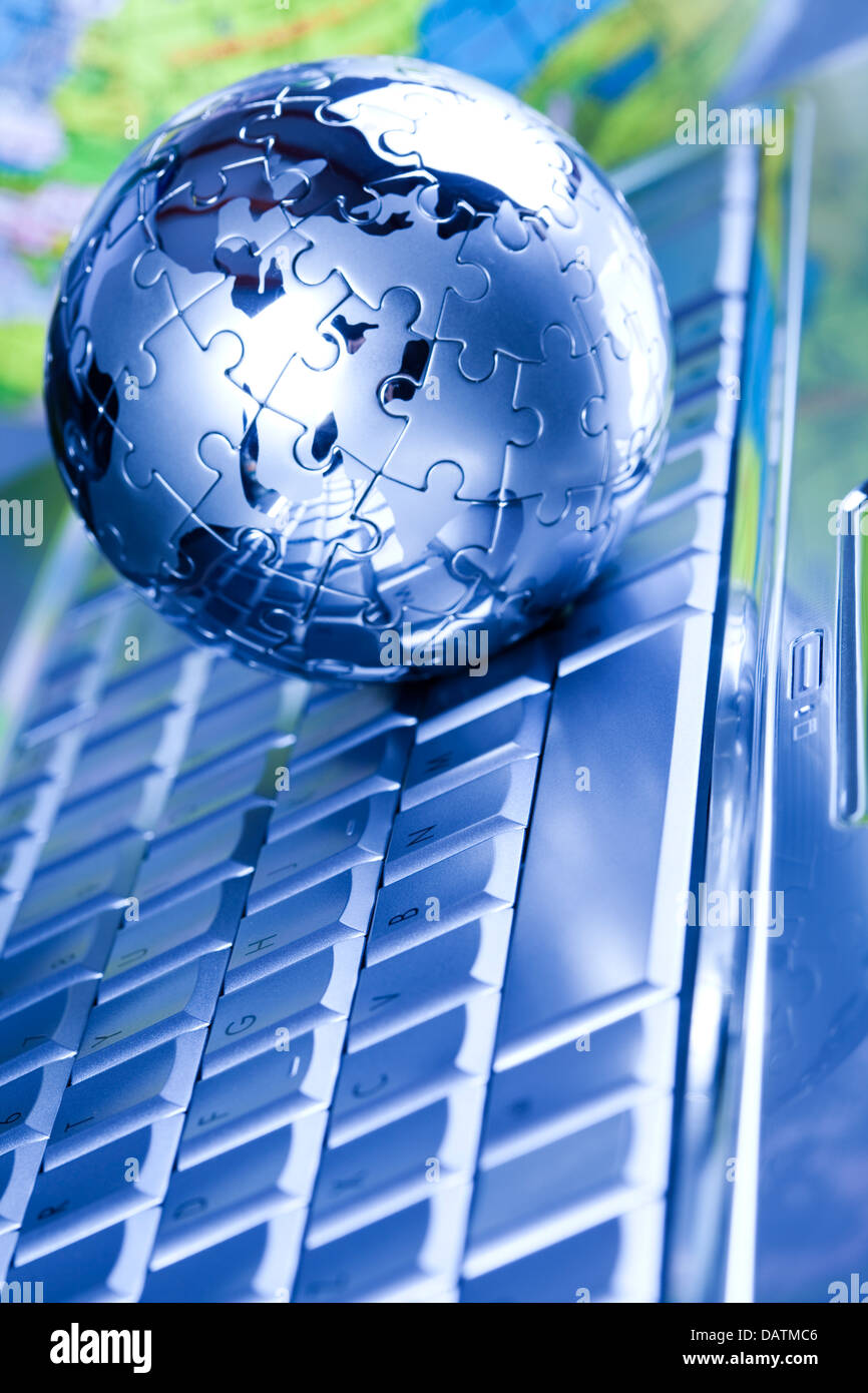 Chrome planet conception Stock Photo - Alamy