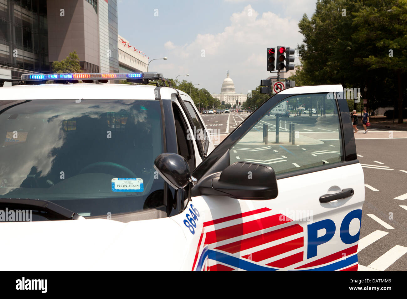 Police car blocking road near the US Capitol - Washington, DC USA Stock ...