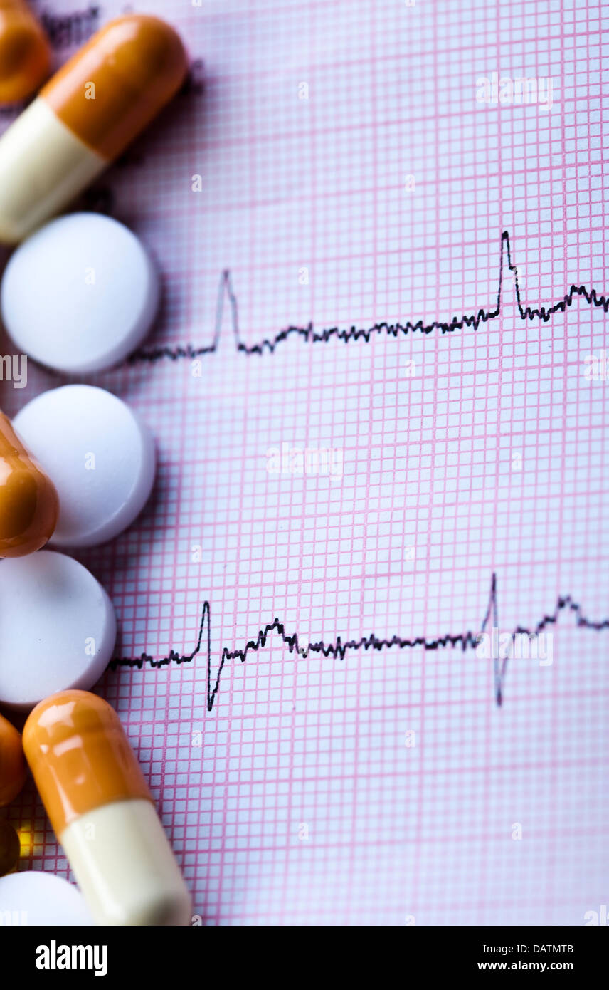 Ekg and Tablets Stock Photo - Alamy