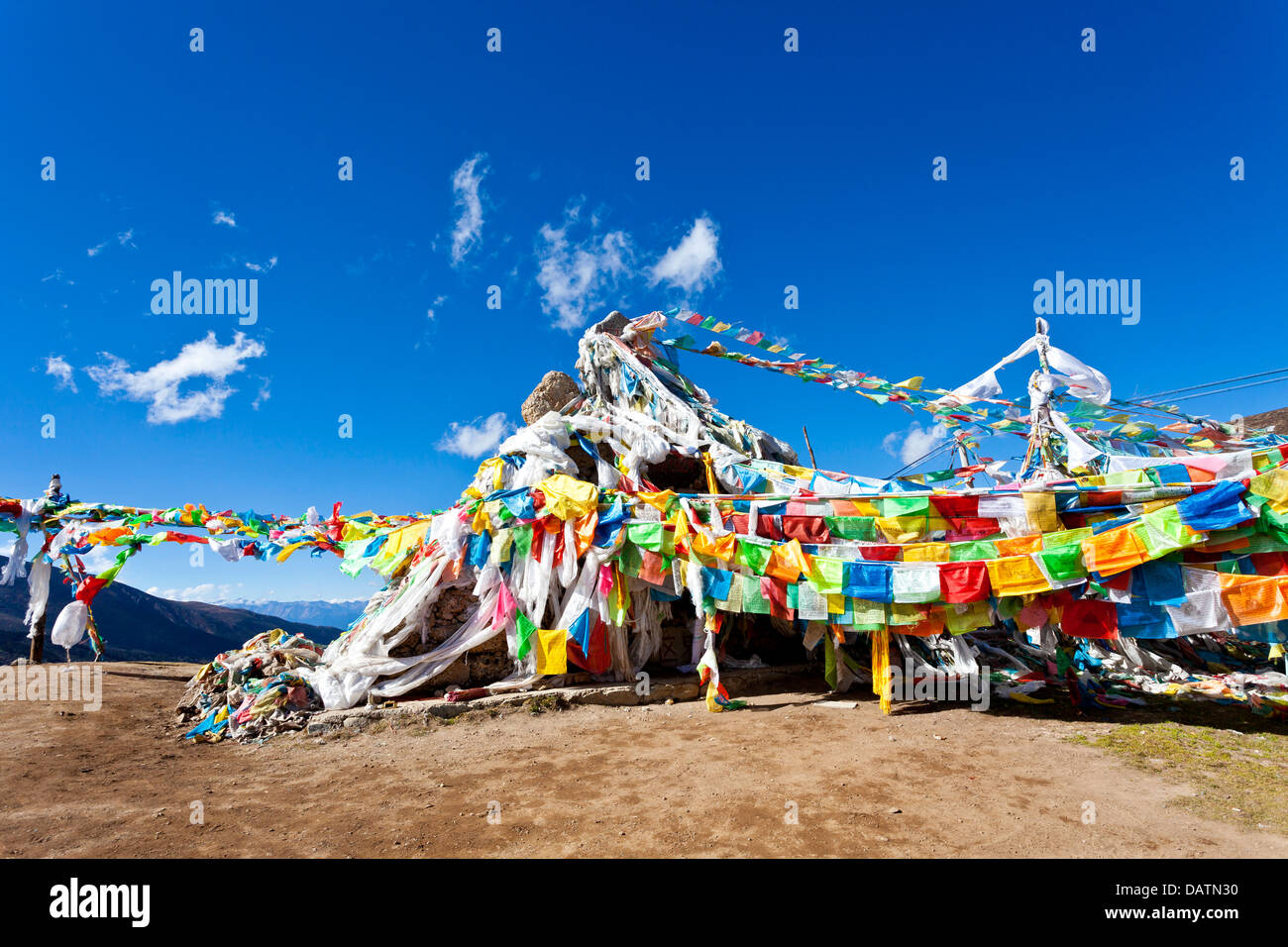 Colorful prayer flags Stock Photo - Alamy