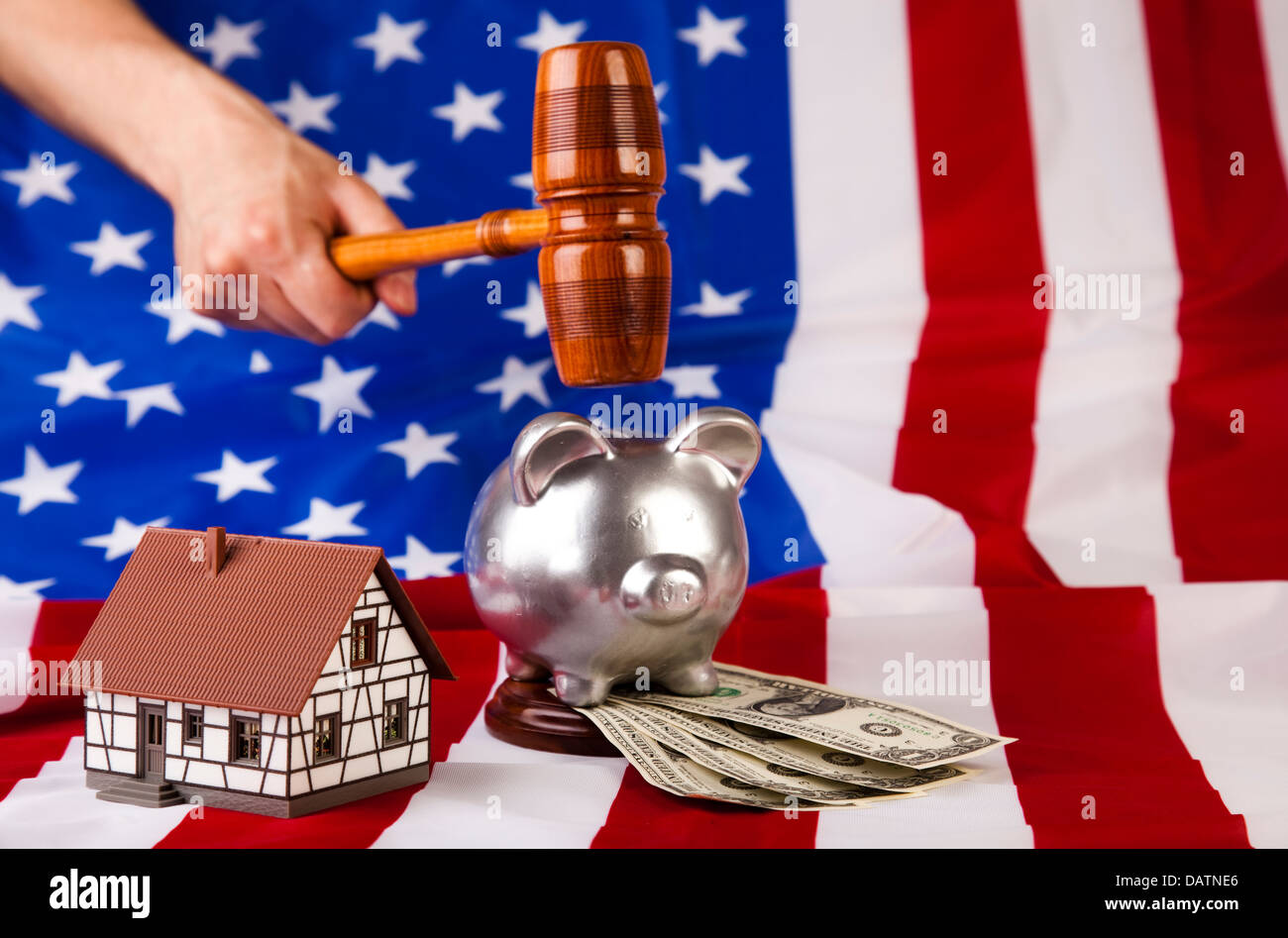 Gavel In Action Stock Photo - Alamy