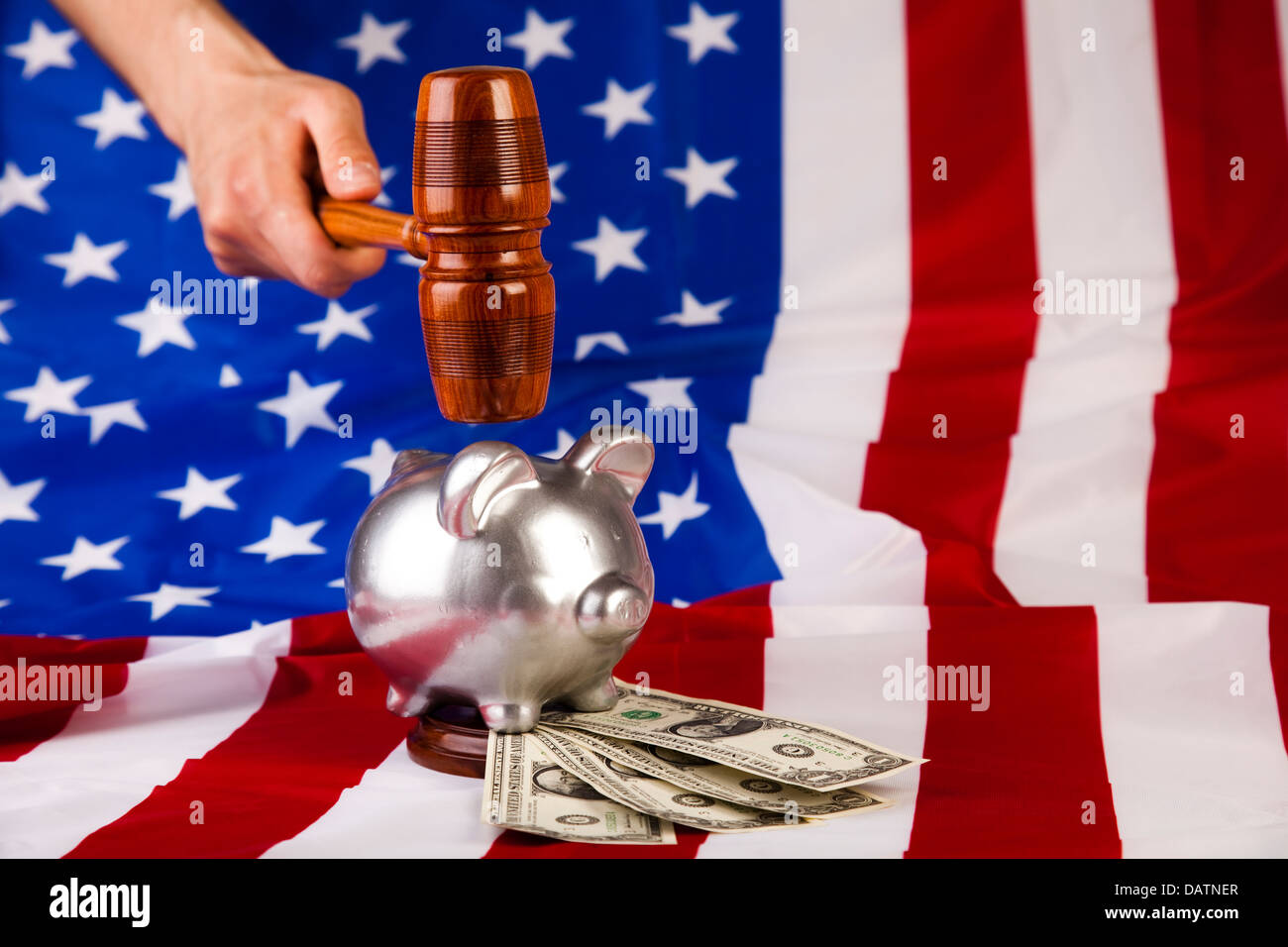 Gavel In Action Stock Photo - Alamy
