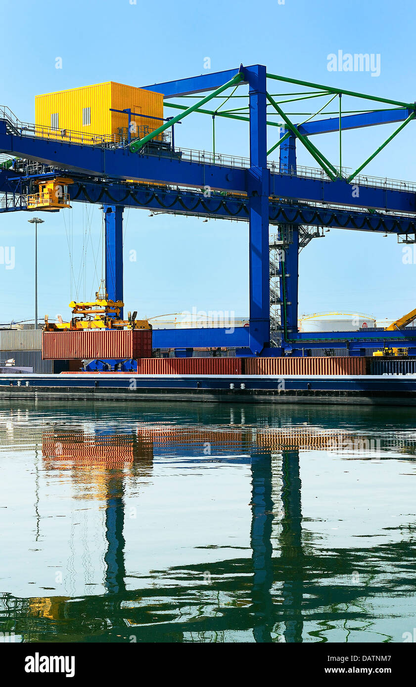 Barge river logistics transport hi-res stock photography and images - Alamy