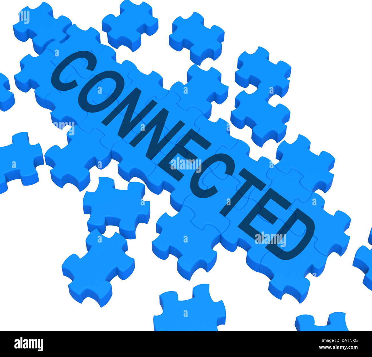 Connected Puzzle Showing Global Communications Stock Photo - Alamy