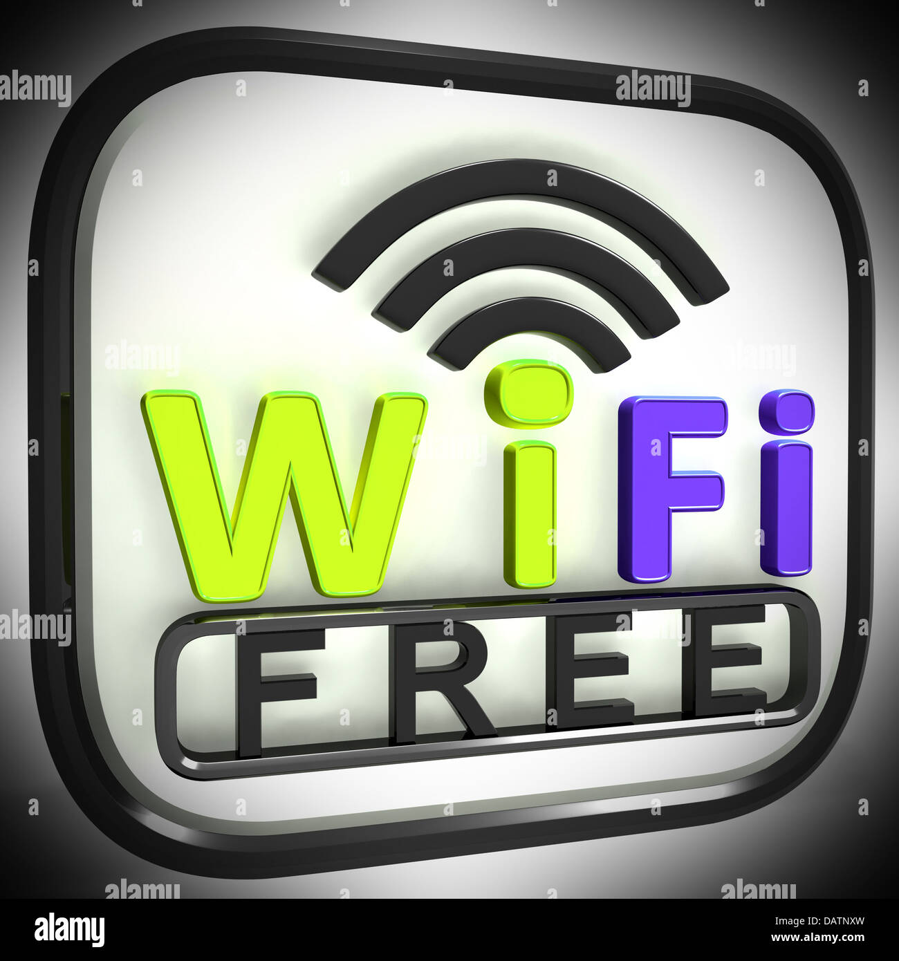 Wifi Free Internet Symbol Shows Connection Stock Photo - Alamy