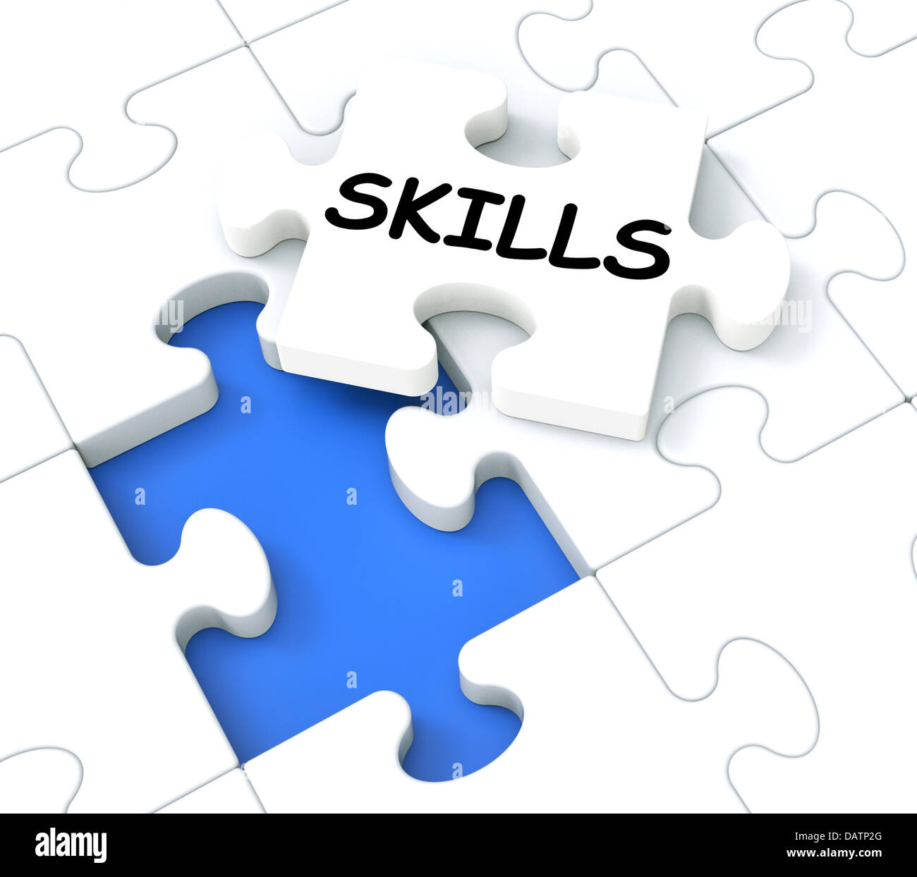 Skills Puzzle Shows Aptitudes And Talents Stock Photo - Alamy