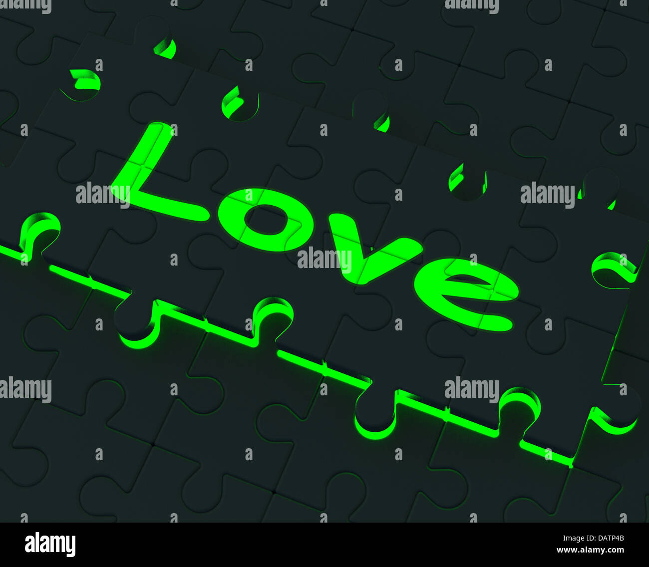 Love Puzzle Shows Romance And Valentine Stock Photo - Alamy