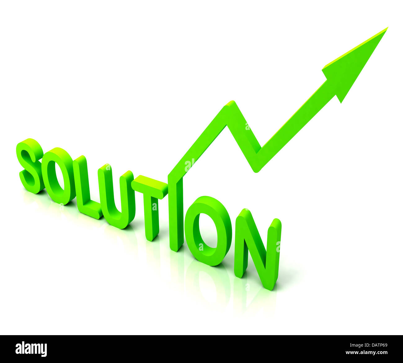 Green Solution Word Shows Success And Strategy Stock Photo - Alamy